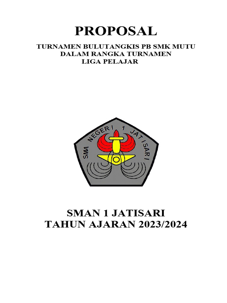 Proposal Turnamen Bulutangkis SMAN 1 Jatisari | PDF