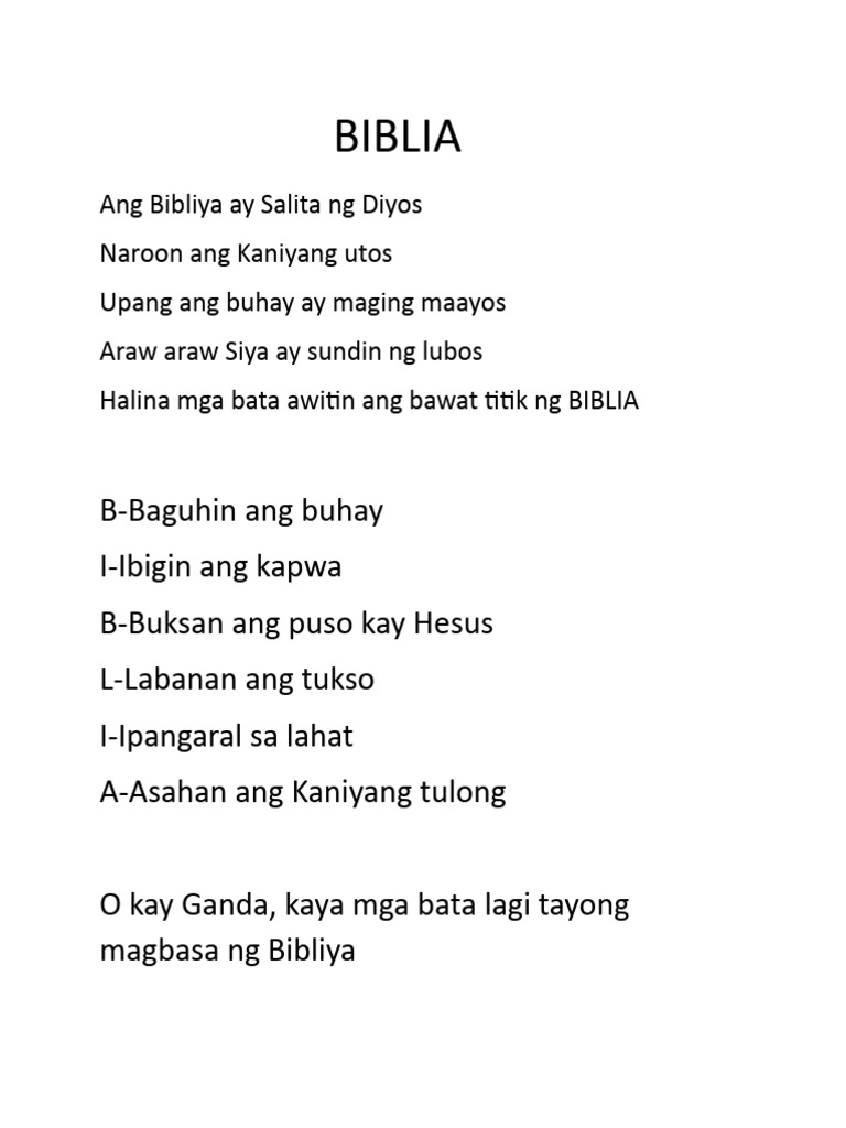 BIBLIA Ay Salita Ng Diyos | PDF