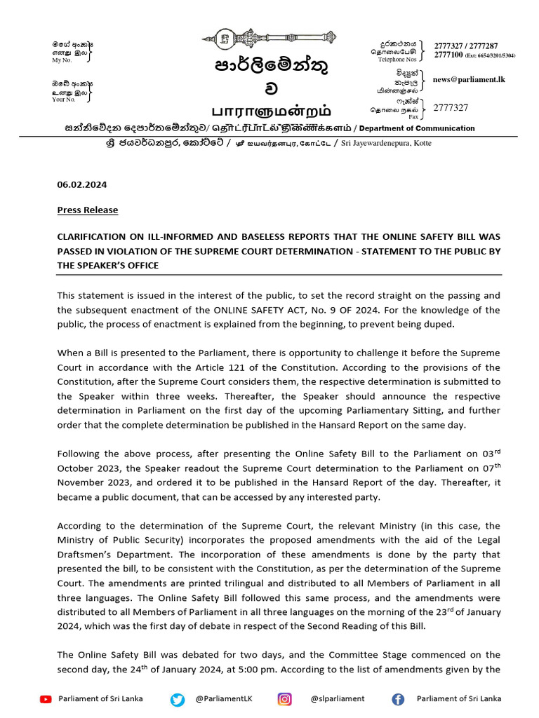 Online Safety Act 2024 Clarification | PDF | Bill (Law) | Legal Documents