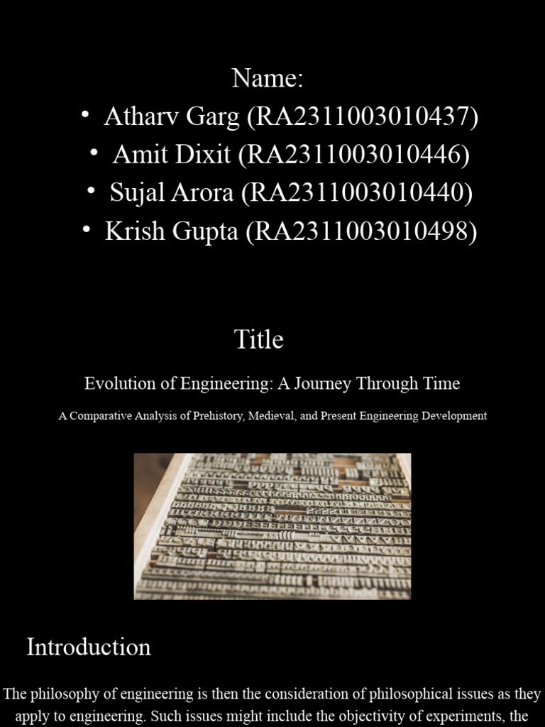 Evolution of Engineering A Journey Through Time | PDF | Art | Technology & Engineering