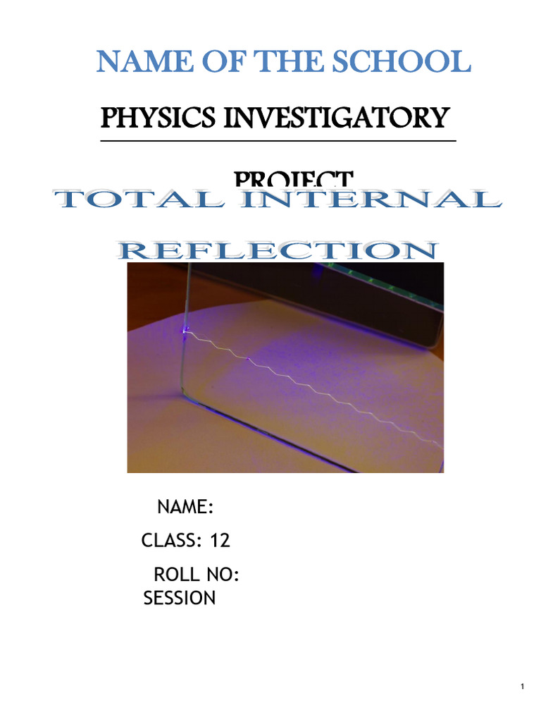 Total Internal Reflection | PDF | Refraction | Reflection (Physics)