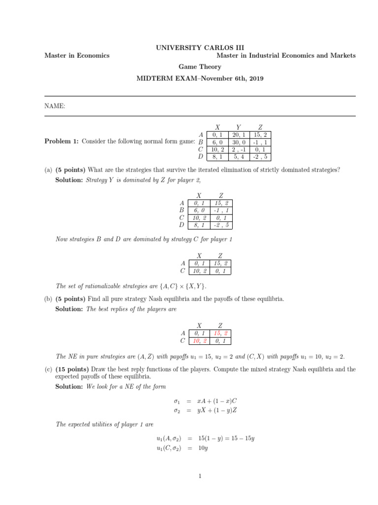 Midterm-Exam-November 2019-Solution | PDF | Economic Theories | Mathematical And Quantitative ...