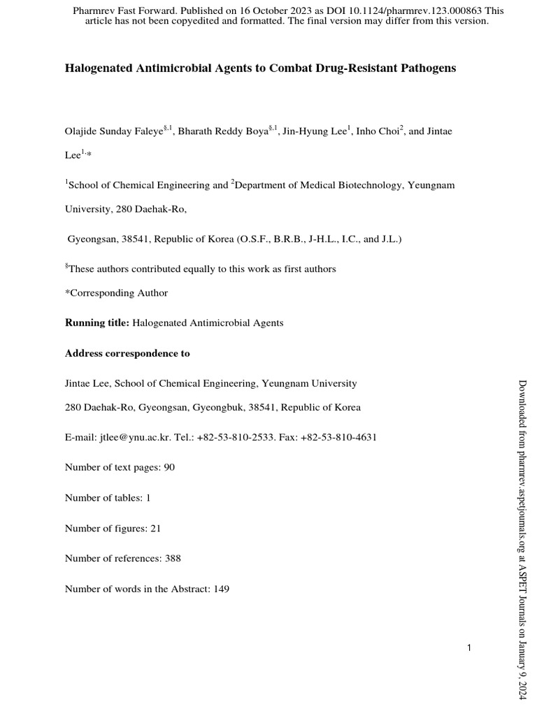 Halogenated Agents Against Drug Resistance | PDF | Antimicrobial ...