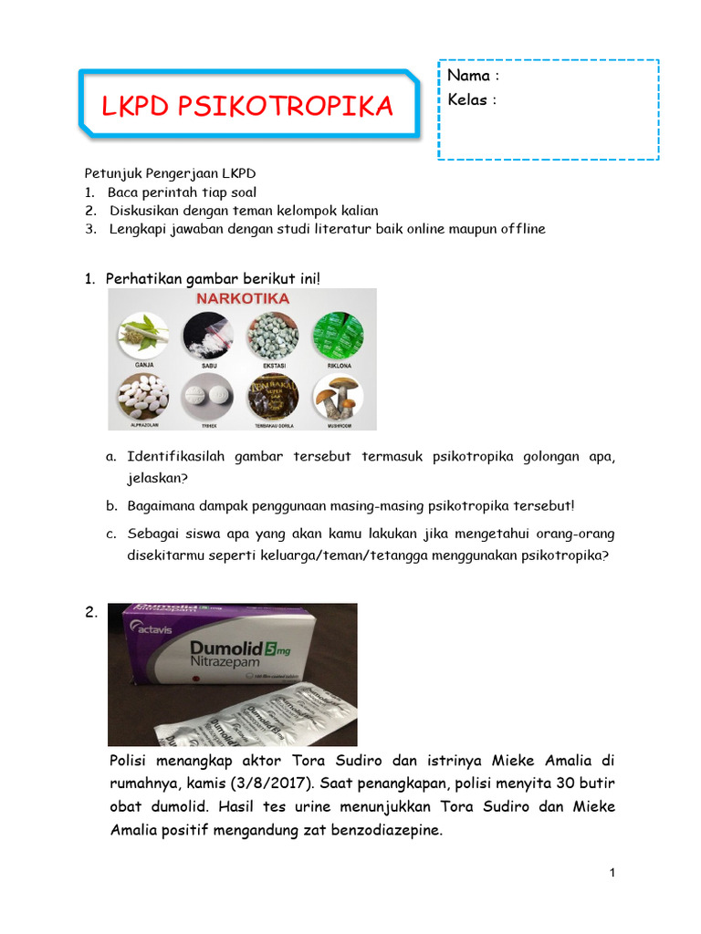 LKPD PSIKOTROPIKA Edit | PDF