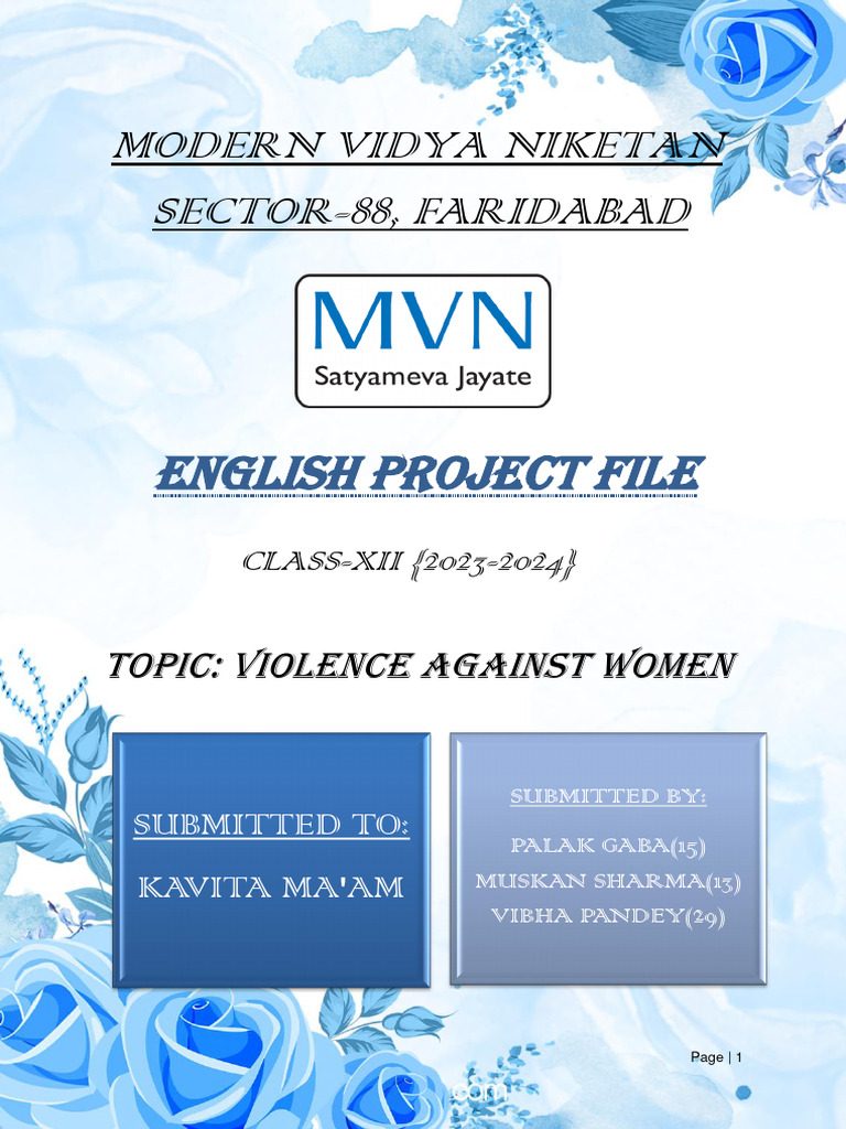 ENGLISH PROJECT FILE C.B.S.E. Class 12th | Download Free PDF | Violence ...