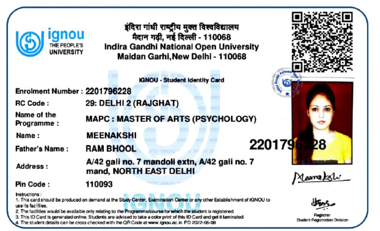 IGNOU I Card | PDF | Finance & Money Management