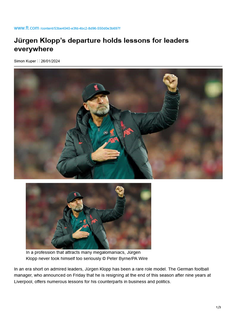Leadership Lessons from Klopp | PDF