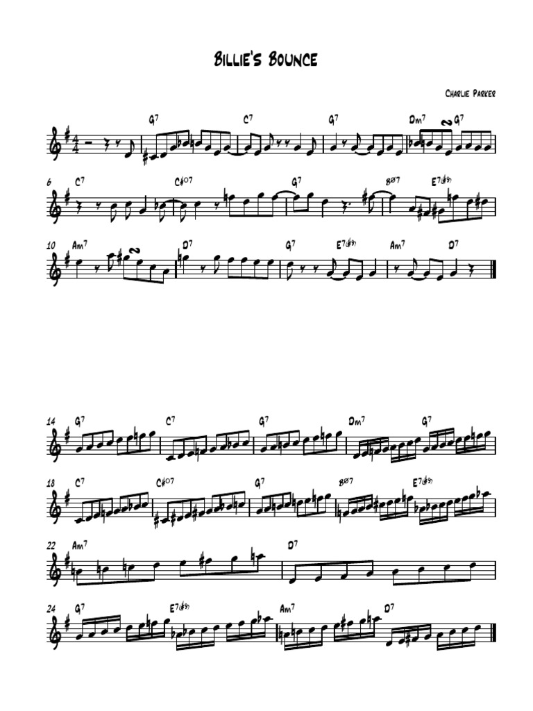 Billie's Bounce Sheet Music | PDF
