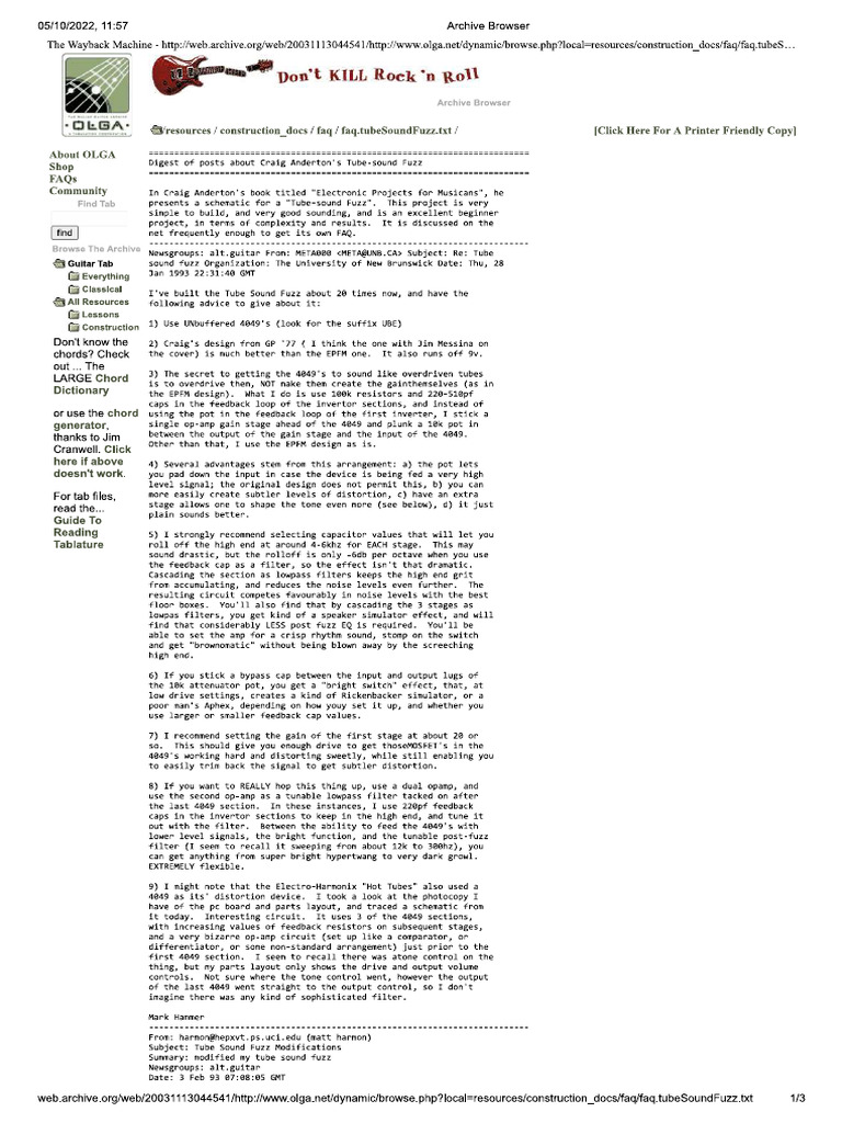 On Tube Sound Fuzz | PDF