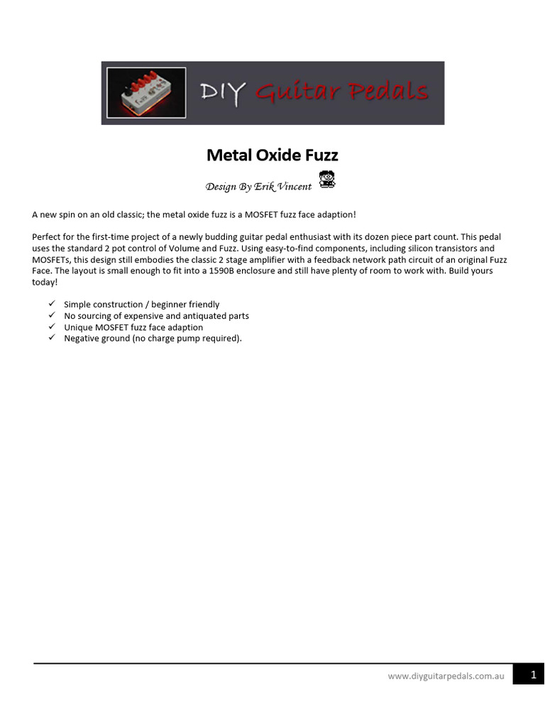 Metal Oxide Fuzz | PDF | Amplifier | Capacitor
