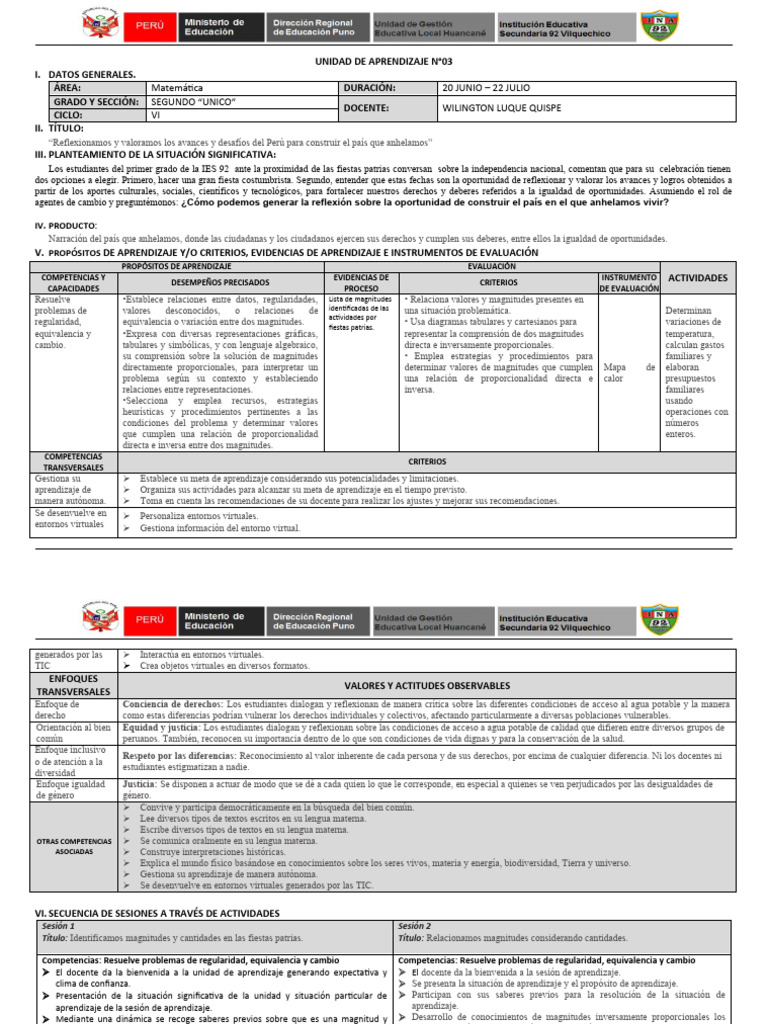 2° Unidad 4 | PDF | Aprendizaje | Evaluación