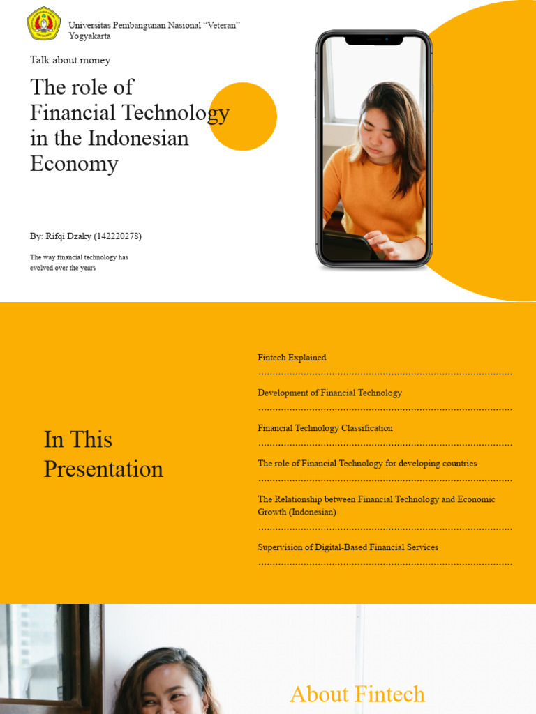 Presentasi Teknologi Teknologi Finansial (Fintech) Mockup Profesional ...