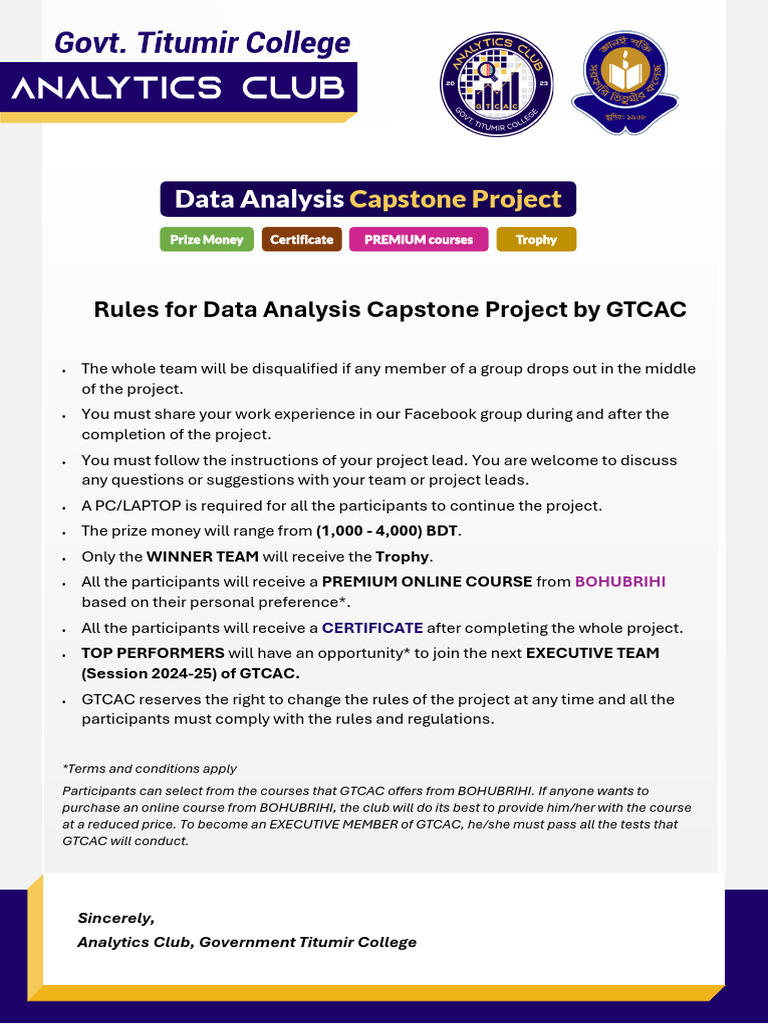 Rules For Data Analysis Capstone Project by GTCAC | PDF | Business ...