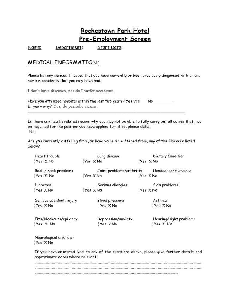 Hotel 1 | PDF | Background Check | Diseases And Disorders