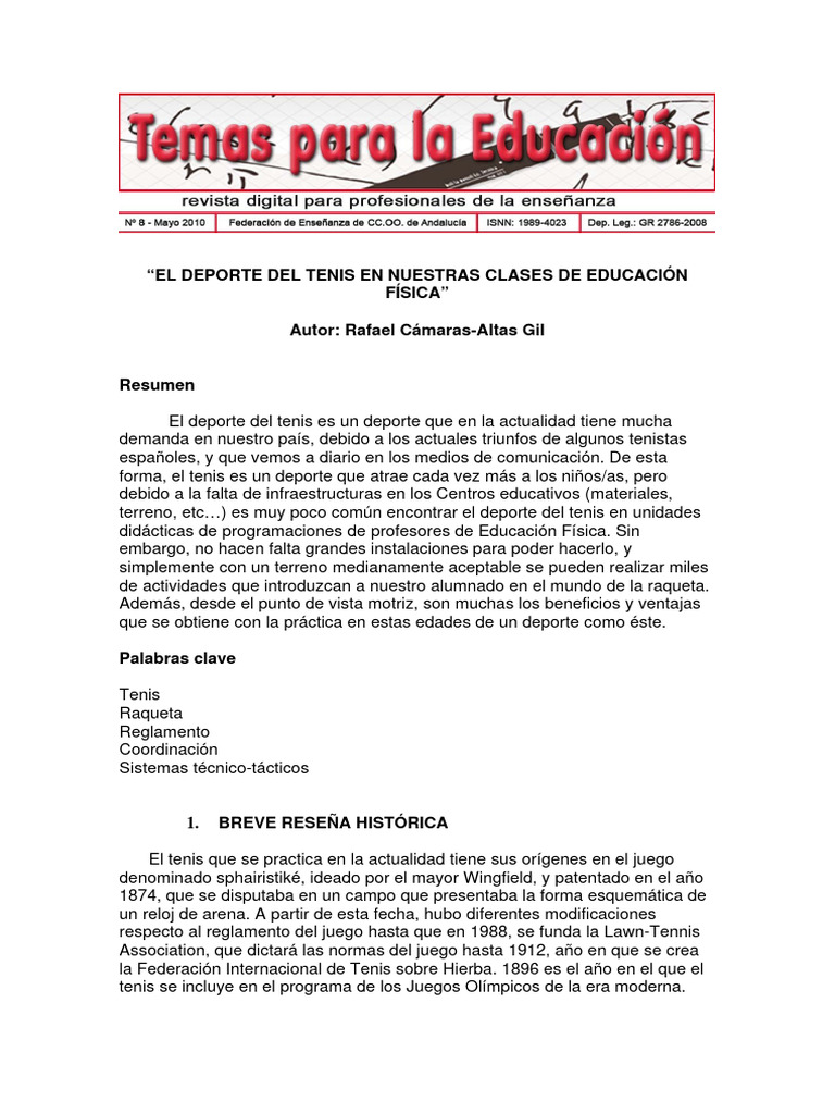 Assessment Tenis Escrito | PDF | Deportes