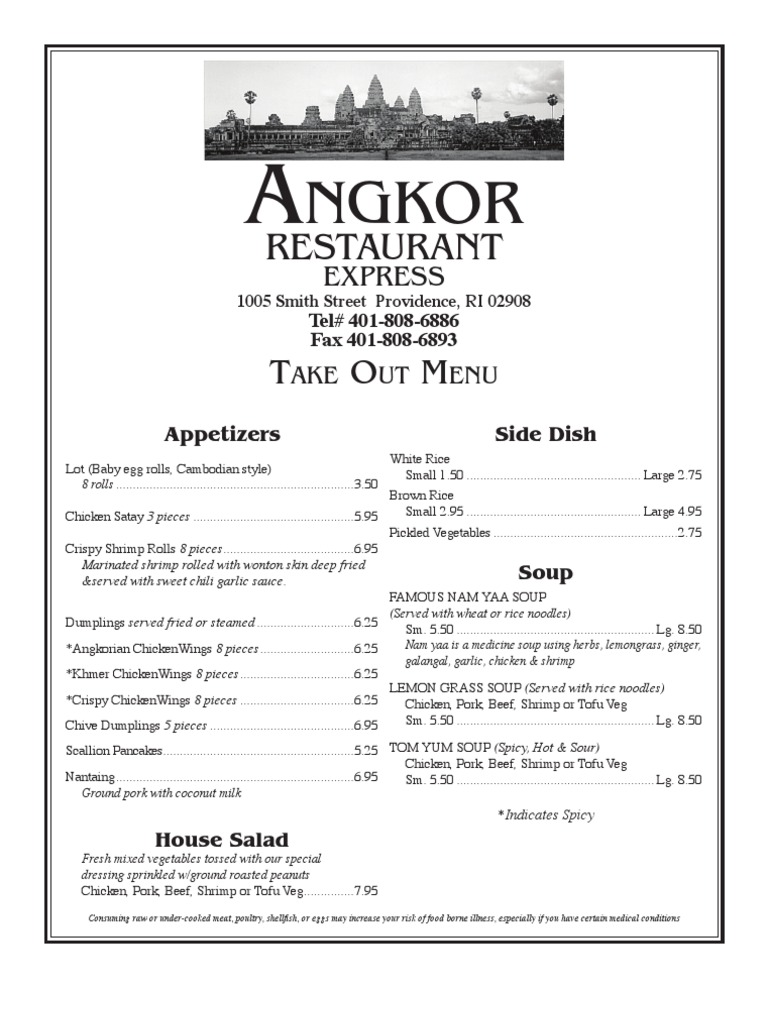 Angkor Restaurant Express Menu | PDF | Curry | Thai Cuisine