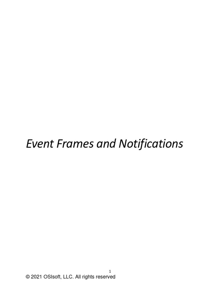 Event Frames and Notifications | PDF | Software | Information Technology
