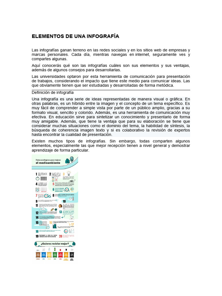 Elementos Clave de una Infografía | PDF | Infografia | Información