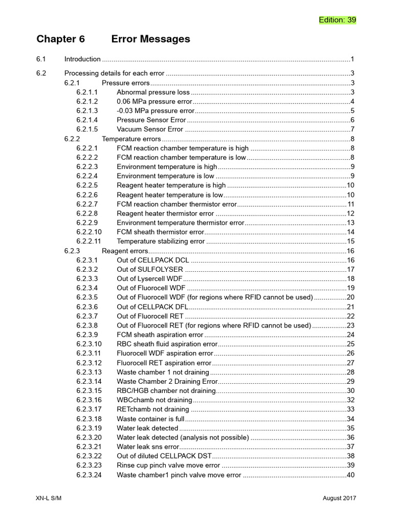 XN-L E Chap06 Error Messages | PDF | Error Detection And Correction | Analog To Digital Converter