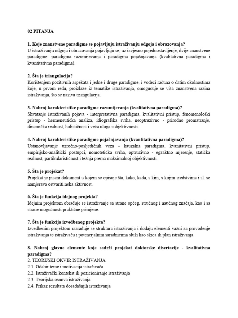 Metodologija02 PITANJA | PDF