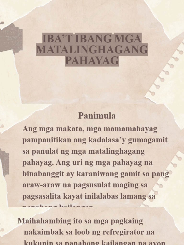 Iba't - Ibang Uri NG Pahayag | PDF