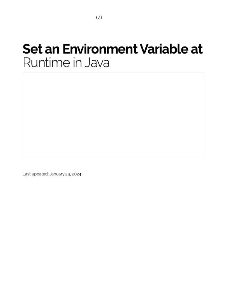 Set An Environment Variable At Runtime In Java Baeldung Download Free Pdf Java 2700