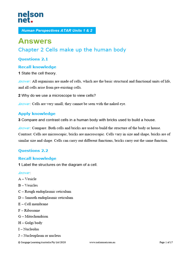Chapter 2 Answers Pdf Lipid Bilayer Cell Membrane