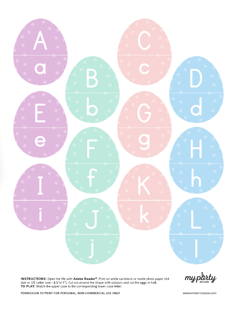 Freebie Easter Eggs Letter Match | PDF
