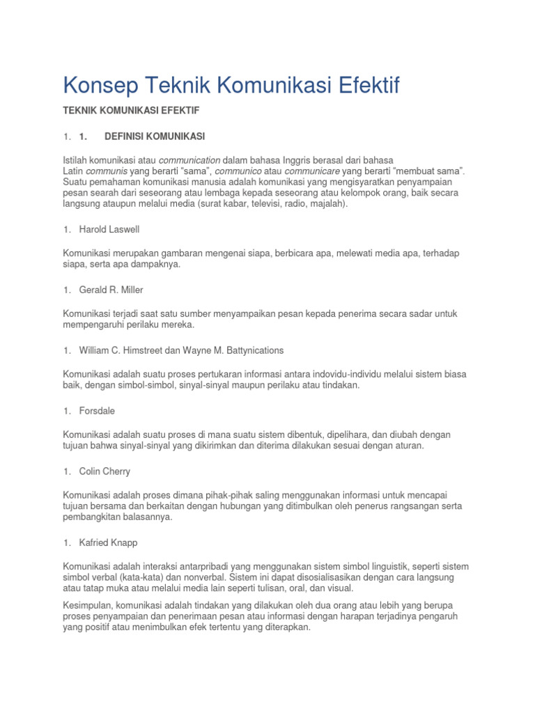 Konsep Teknik Komunikasi Efekti | PDF