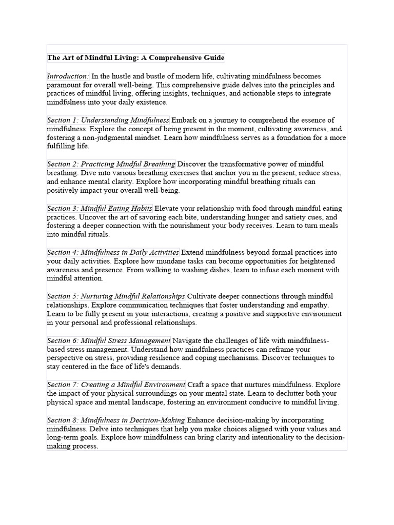 The Art of Mindful Living | PDF | Mindfulness | Behavior Modification