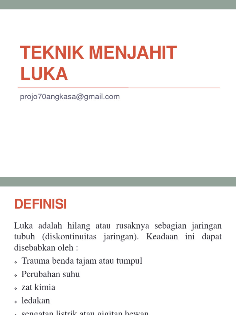 7a - Teknik Menjahit Luka | PDF
