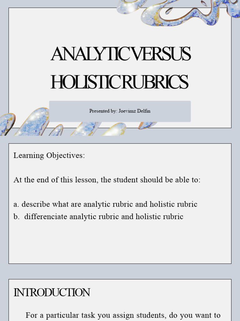 Analytic Versus Holistic Rubrics | PDF | Rubric (Academic) | Behavior ...