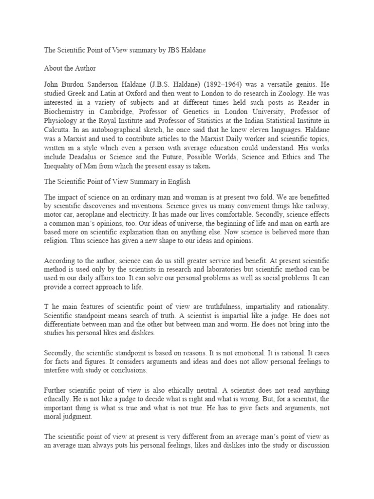 The Scientific Point of View | PDF | Rationality | Science