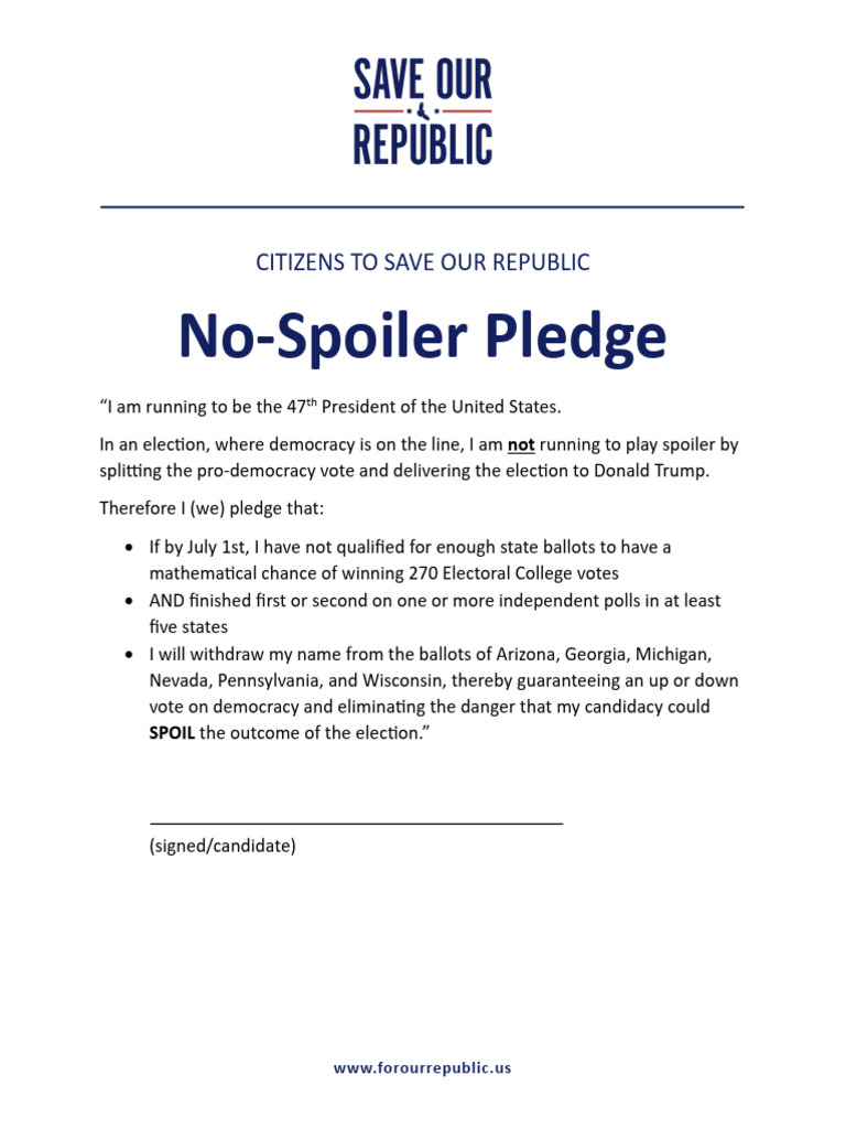 CSOR No Spoiler Pledge | PDF