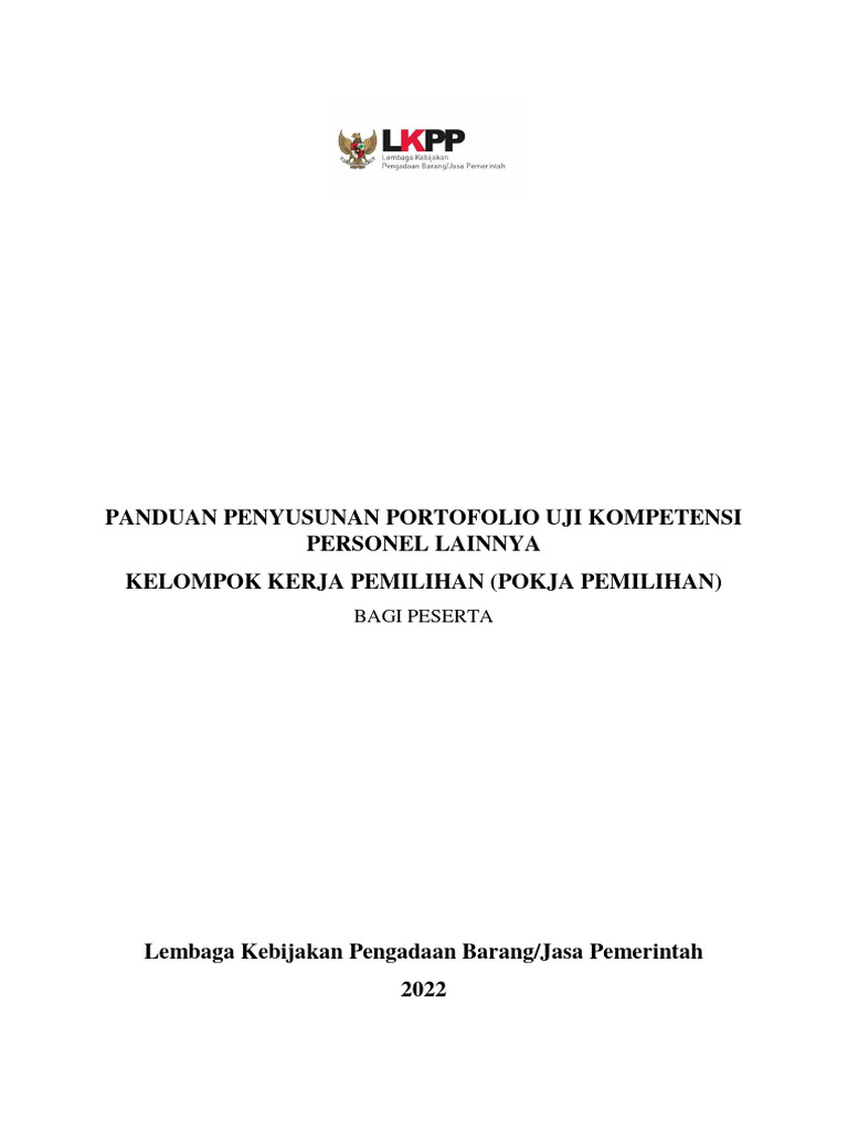 Panduan Penyusunan Portofolio - Pokja Pemilihan - SKJ | PDF | Bisnis