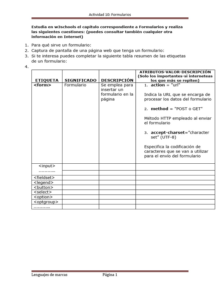 Actividad10 Formularios | PDF | Desarrollo web | Ciencias de la Computación