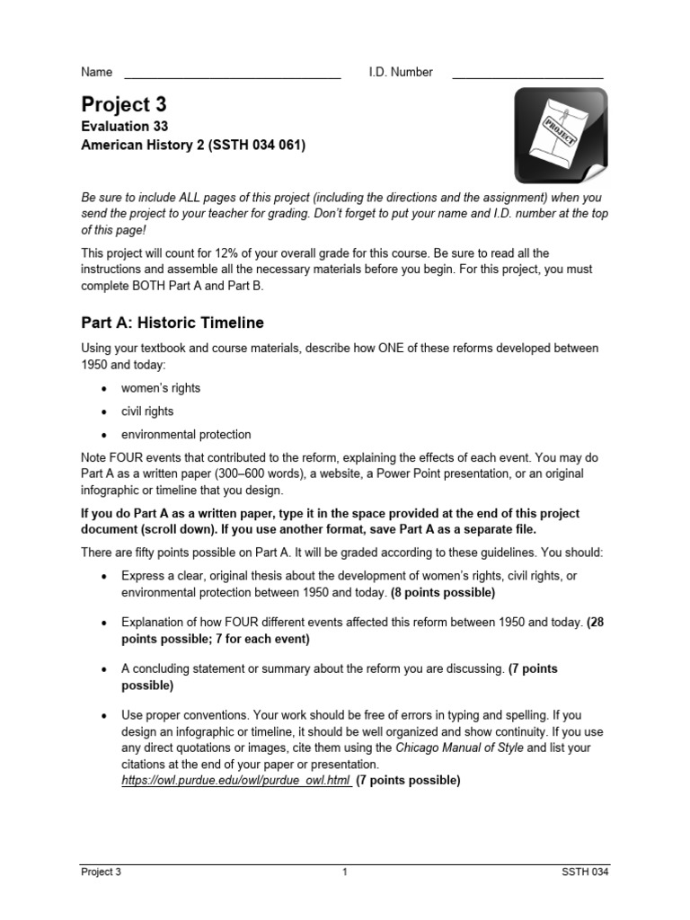 SSTH034061 American History 2 Project 3 | PDF | Lesson Plan | Citation