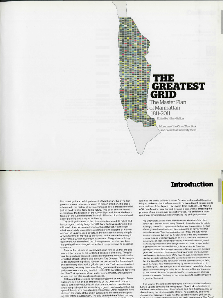 The Greatest Grid - Master Plan of Manhattan 1811-2011 | PDF