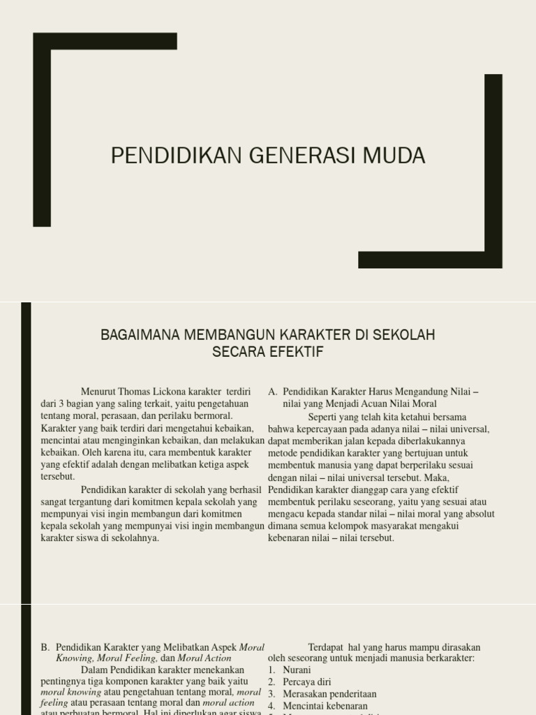 Pendidikan Generasi Muda 9 | PDF
