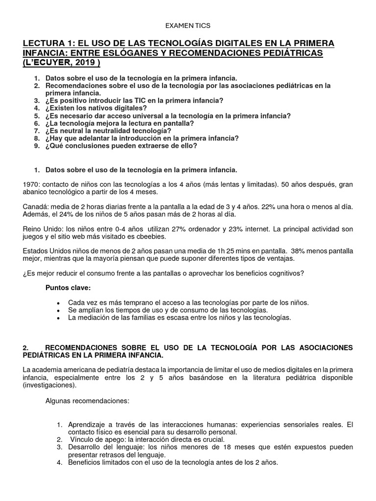 Examen Tics Pdf Aprendizaje Maestros