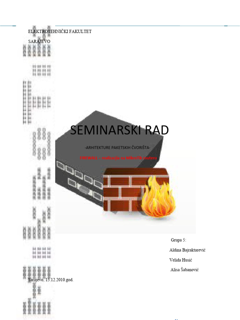 Dokumen - Tips - Firewall Realizacija Na Mikrotik Ruteru | PDF