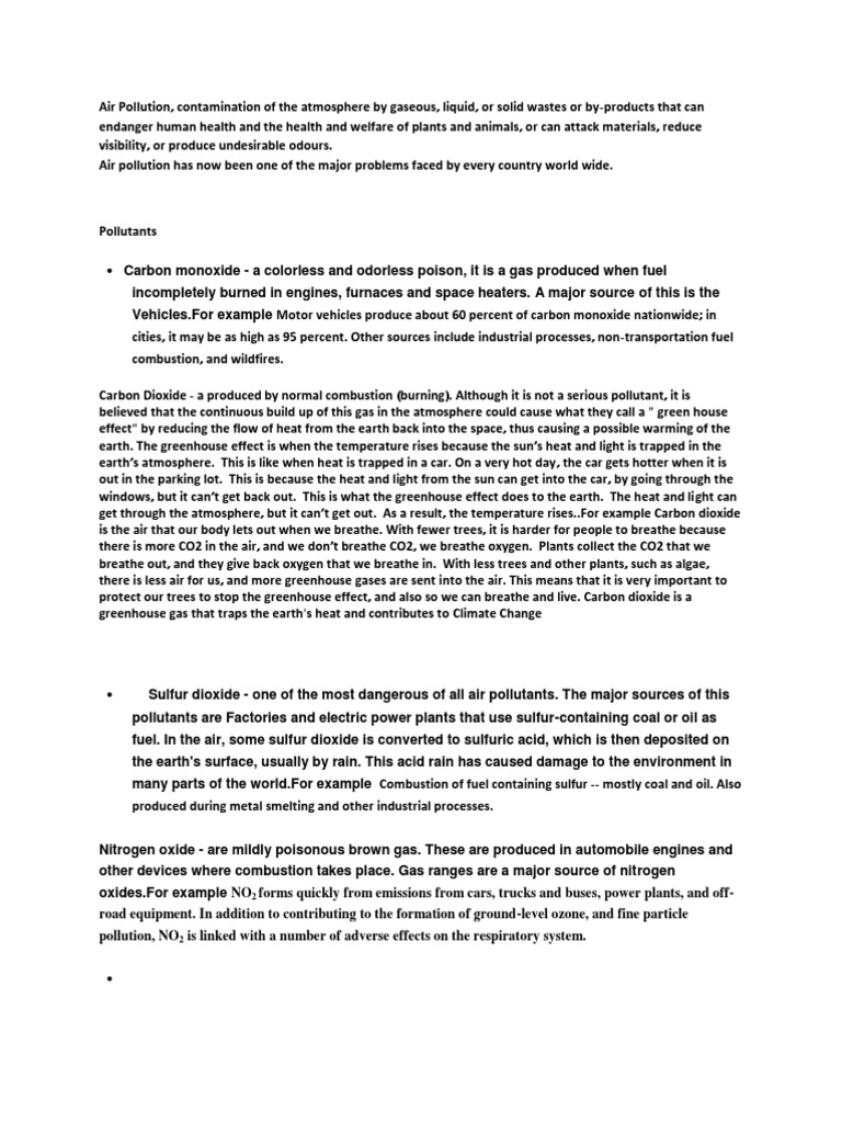 Air Pollution Project | PDF | Volatile Organic Compound | Air Pollution