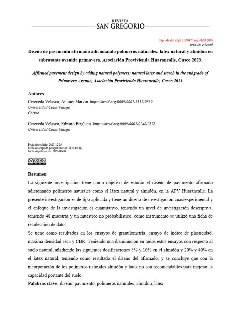 ART-Revista San Gregorio | PDF | La carretera | Infraestructura