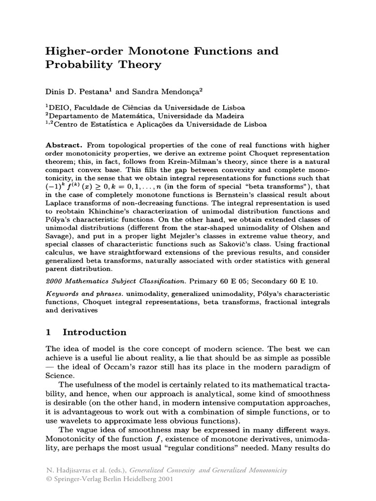 Pestana Higher Order | Download Free PDF | Monotonic Function | Function (Mathematics)