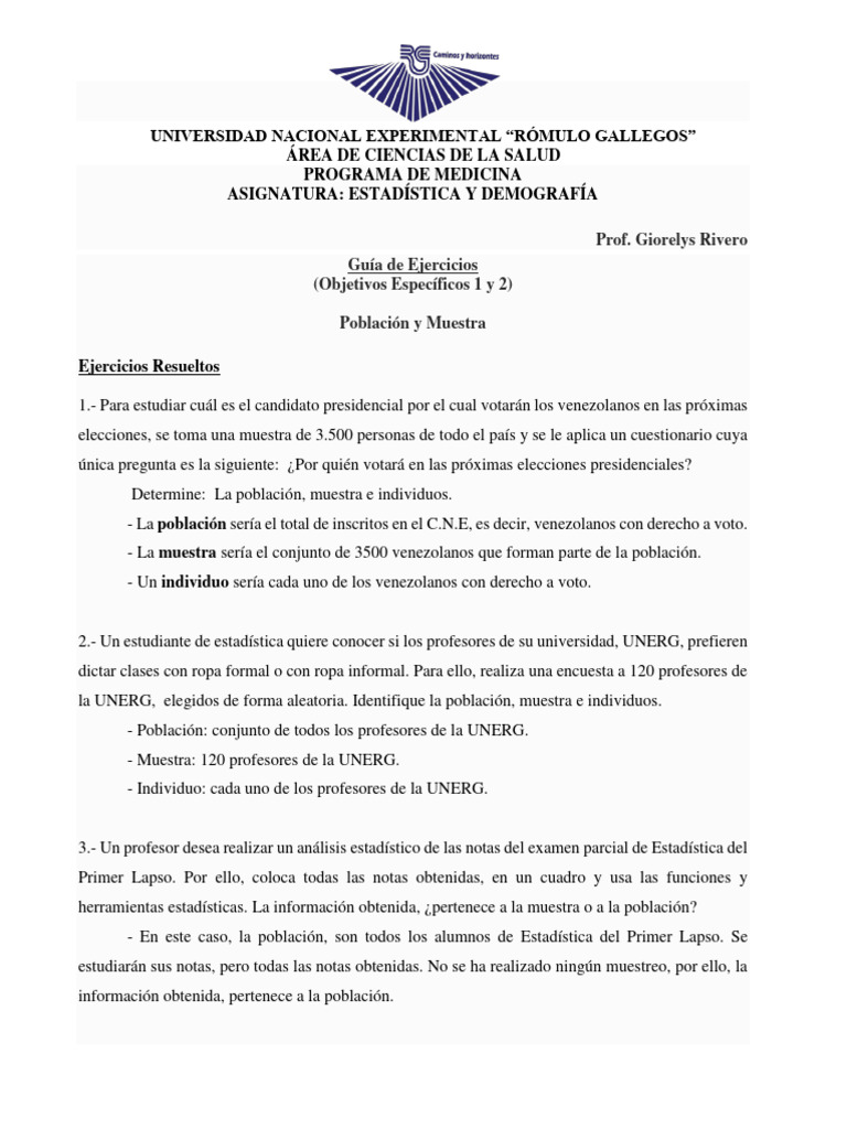 Guia 1 (Ejercicios) Modulo I Objetivos 1 y 2 | PDF