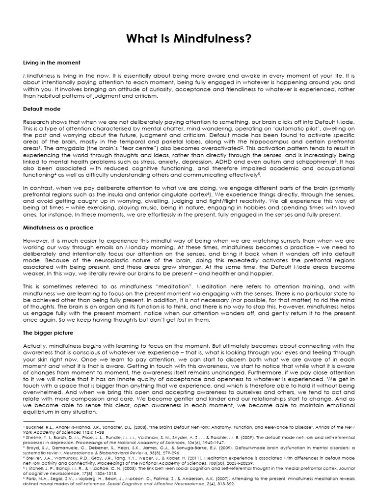 what is Mindfulness | PDF | Mindfulness | Thought