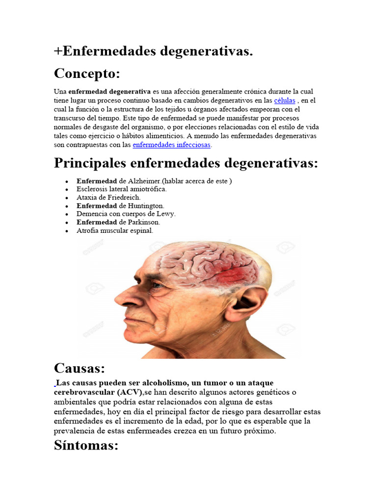 Enfermedades Degenerativas | PDF | Esqueleto | Sistema musculoesquelético humano