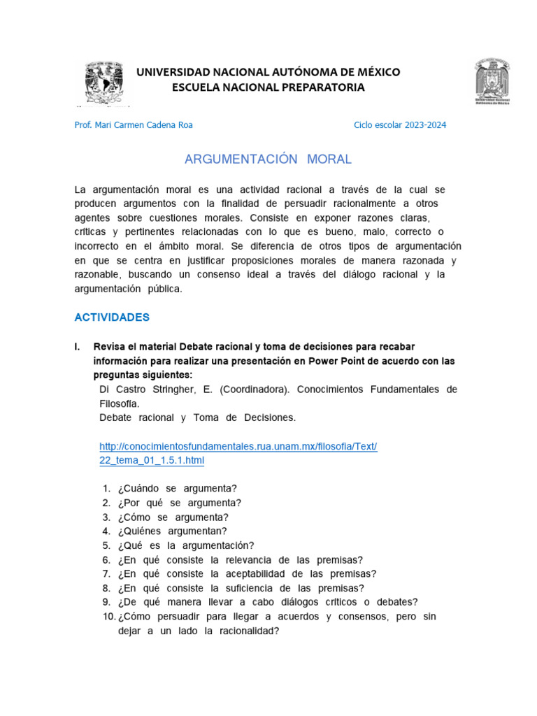 6-Argumentación Moral | PDF | Moralidad | Racionalidad