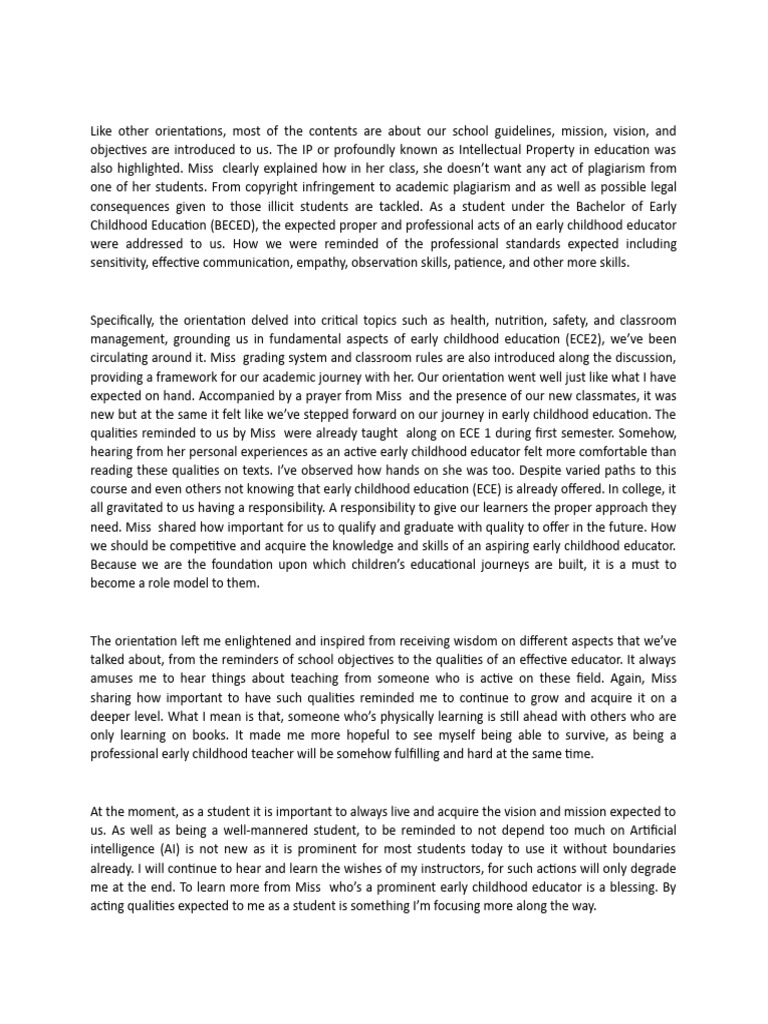 CERA Method Reflection | Download Free PDF | Early Childhood Education ...