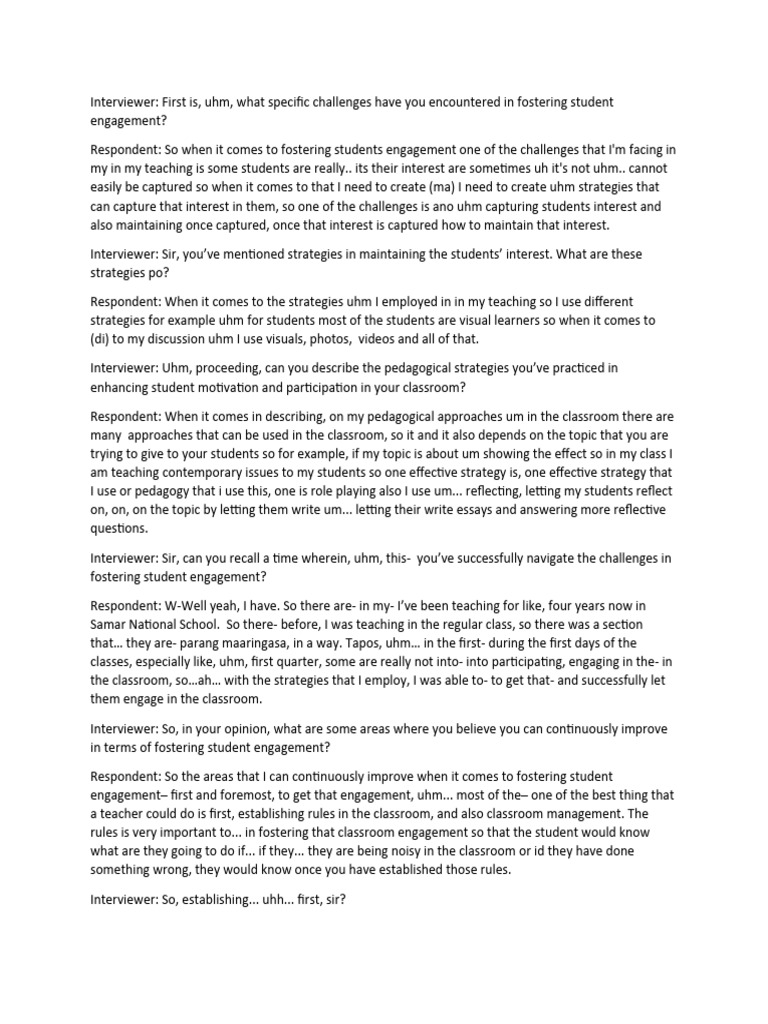 Interview | PDF | Pedagogy | Human Communication